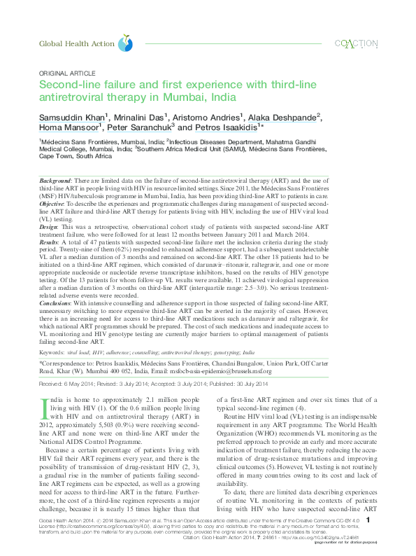 (PDF) Second-line failure and first experience with third-line ...