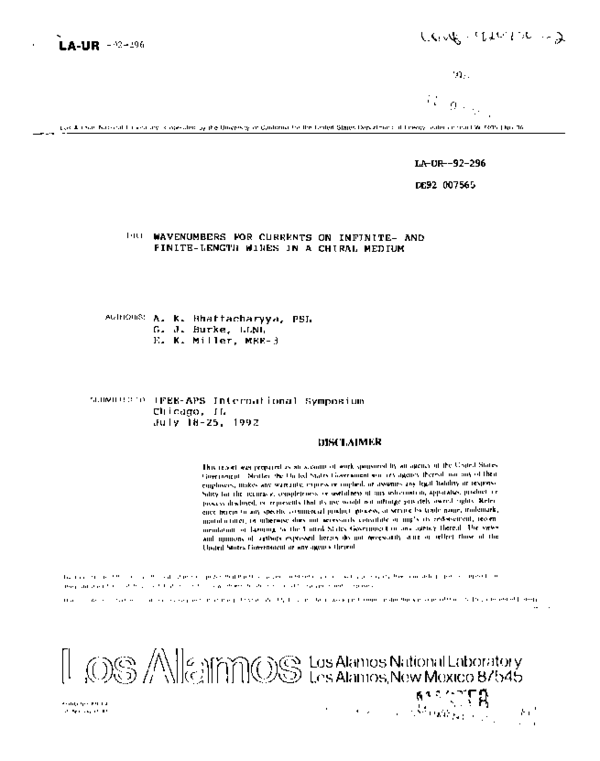 (PDF) CHIRAL MEDIUM-WAVENUMBERS FOR CURRENTS ON INFINITE- AND FINITE ...