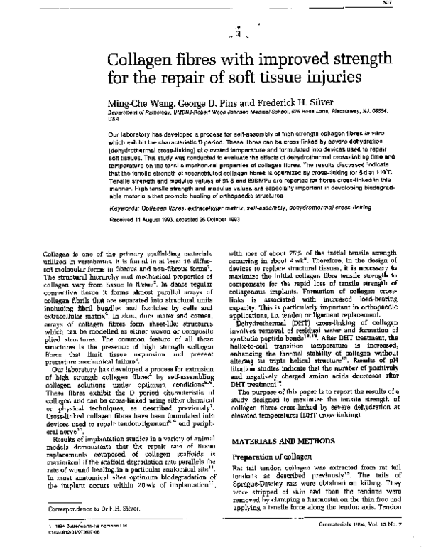 (PDF) Collagen fibres with improved strength for the repair of soft ...