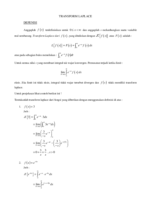 (PDF) TRANSFORM LAPLACE