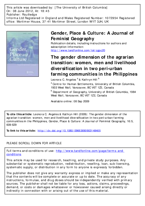 (PDF) Gender, Place & Culture: A Journal of Feminist Geography The ...