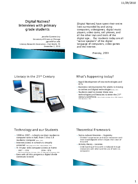 (PDF) Digital Natives?: Interviews with primary grade students ...