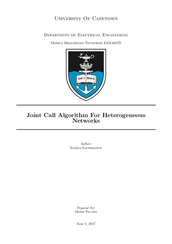 Pdf Joint Call Algorithm For Heterogeneous Networks