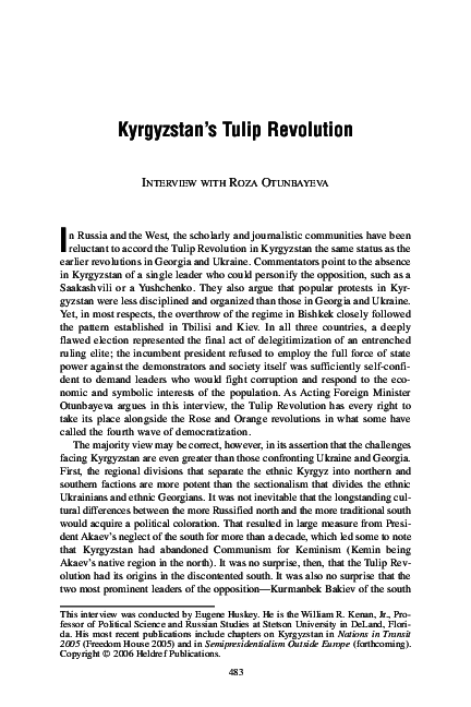 (PDF) Kyrgyzstan's Tulip Revolution