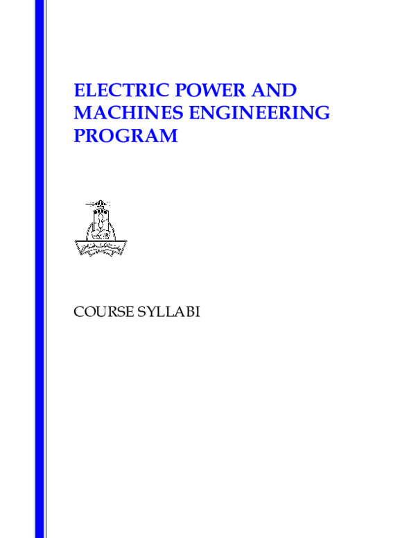 (PDF) ELECTRIC POWER AND MACHINES ENGINEERING PROGRAM