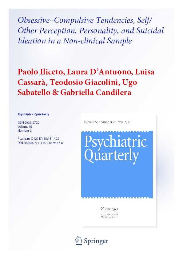 (PDF) Obsessive–Compulsive Tendencies, Self/ Other Perception ...