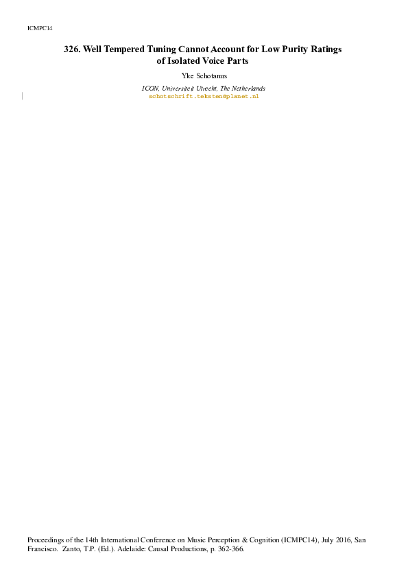 (DOC) 326. Well Tempered Tuning Cannot Account for Low Purity Ratings ...