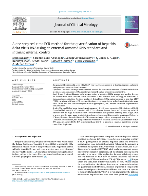 (PDF) A one step real time PCR method for the quantification of ...