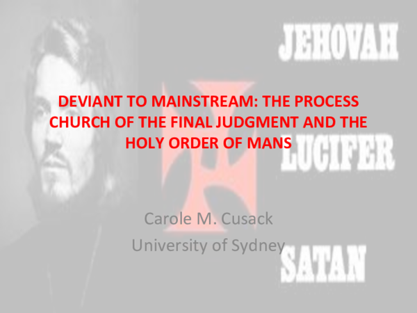 (PDF) ‘I, Jehovah’: Mary Ann de Grimston and The Process Church of the ...