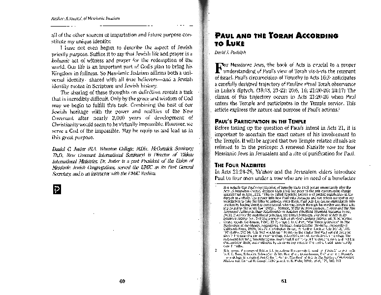 (PDF) Paul and the Torah According to Luke