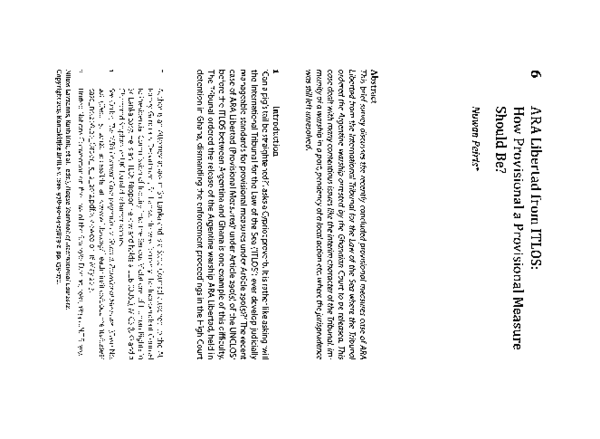 (PDF) Peiris, Nuwan. ARA Libertad from ITLOS: how provisional a ...
