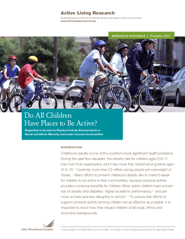 (PDF) Do All Children Have Places to be Active? Disparities in Access ...