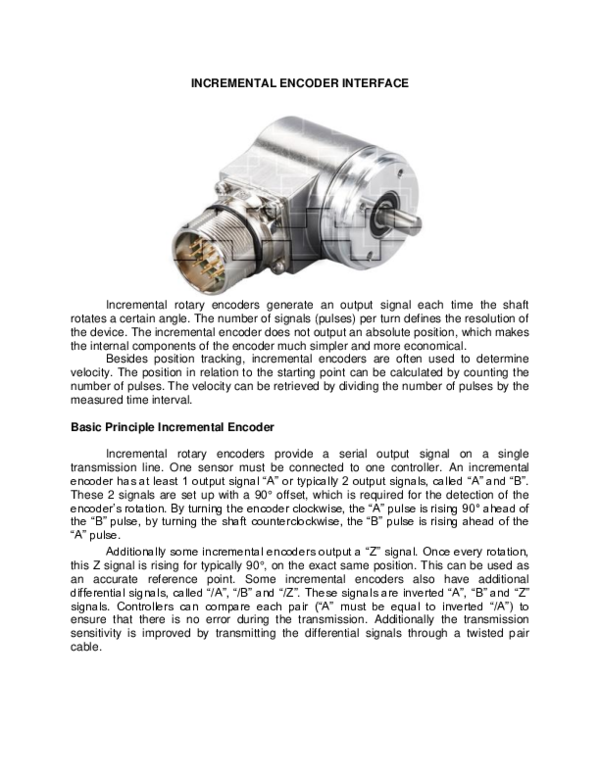 (PDF) INCREMENTAL ENCODER INTERFACE
