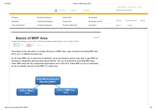 (PDF) Basics of MRP Area SCN