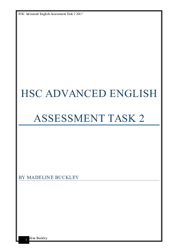 (DOC) HSC ADVANCED ENGLISH ASSESSMENT TASK 2