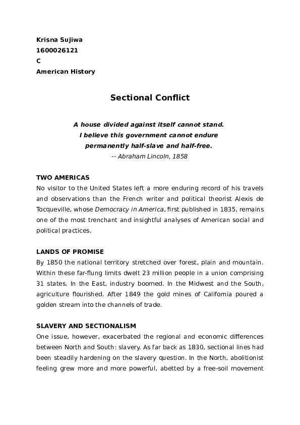 (DOC) Sectional Conflict