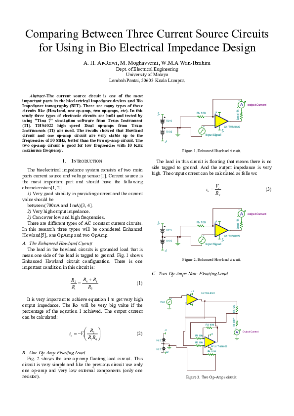 (PDF) Comparing Between Three Current Source Circuits for Using in Bio ...