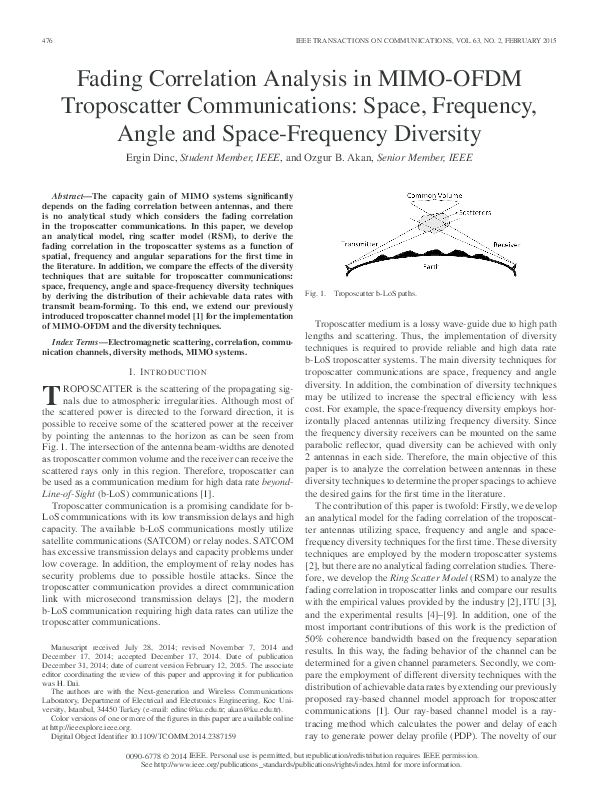 (PDF) Fading Correlation Analysis in MIMO-OFDM Troposcatter Communications: Space, Frequency ...