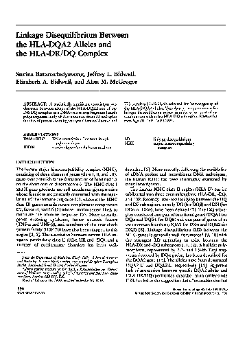 (PDF) Linkage disequilibrium between the HLA-DQA2 alleles and the HLA ...