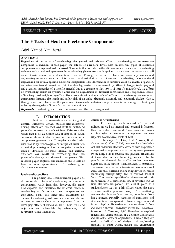 (PDF) The Effects of Heat on Electronic Components