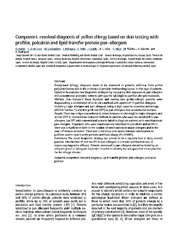 (PDF) Component-resolved diagnosis of pollen allergy based on skin ...