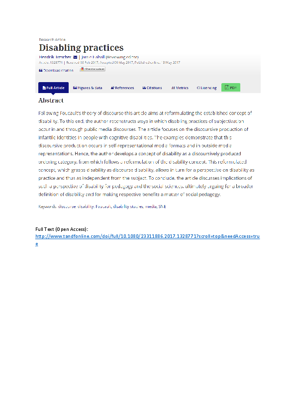 (PDF) Disabling Practices