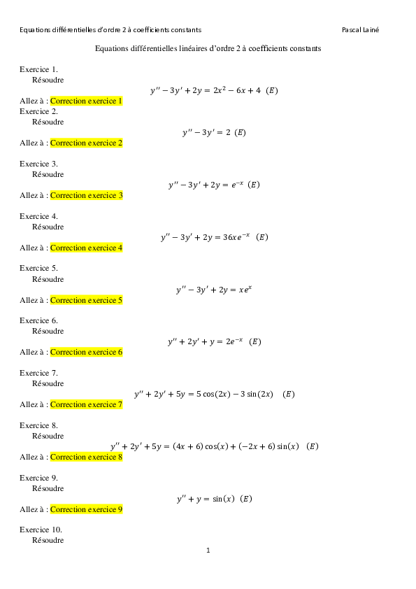 resoudre l equation