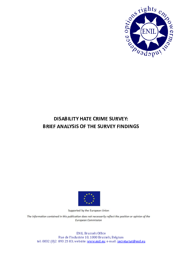 (DOC) Disability Hate Crime Survey: Brief Analysis of the Survey ...