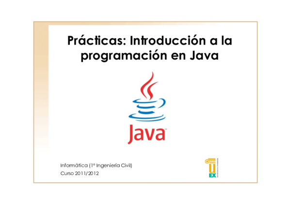 (PDF) Prácticas: Introducción a la programación en Java