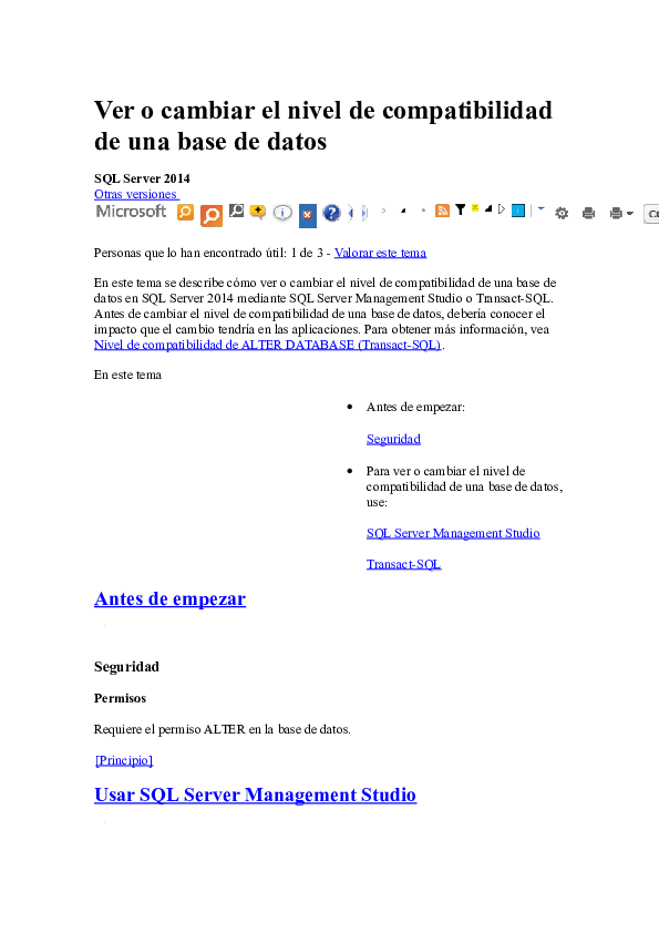(DOC) Ver o cambiar el nivel de compatibilidad de una base de datos ...