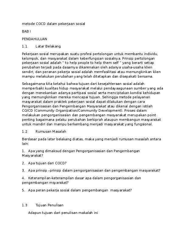 (DOC) metode COCD dalam pekerjaan sosial