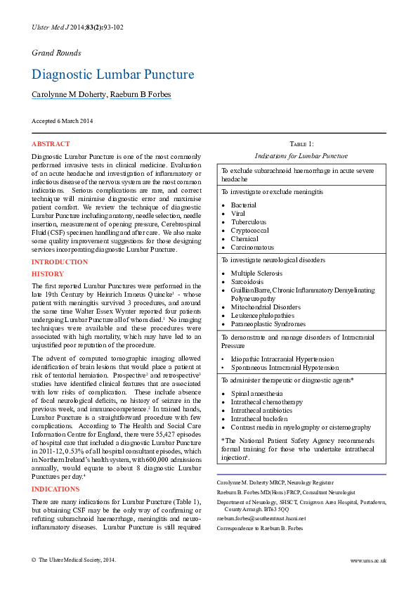 Lumbar Puncture Consent Form Expected Adverse Effects Following A