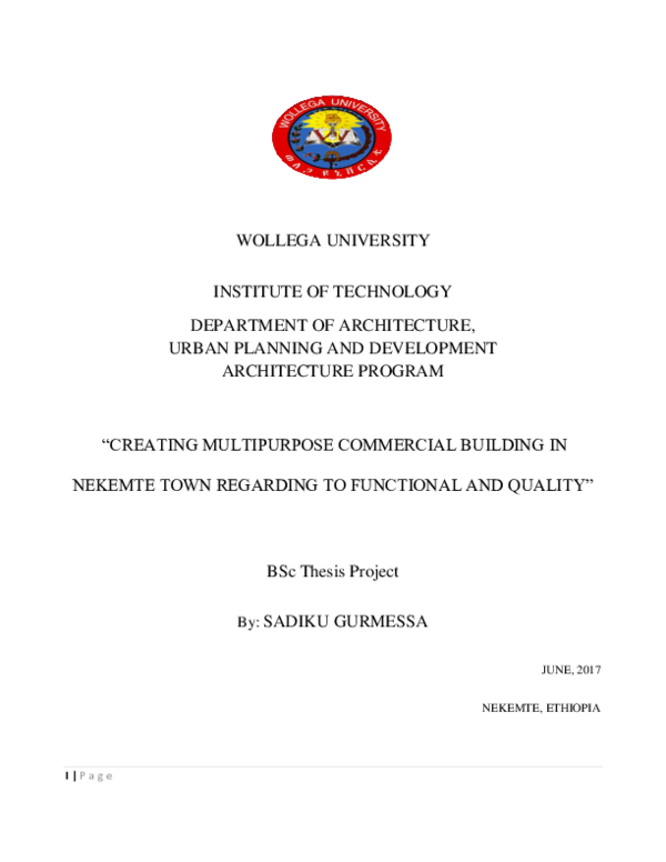 (PDF) DEPARTMENT OF ARCHITECTURE, URBAN PLANNING AND DEVELOPMENT ...