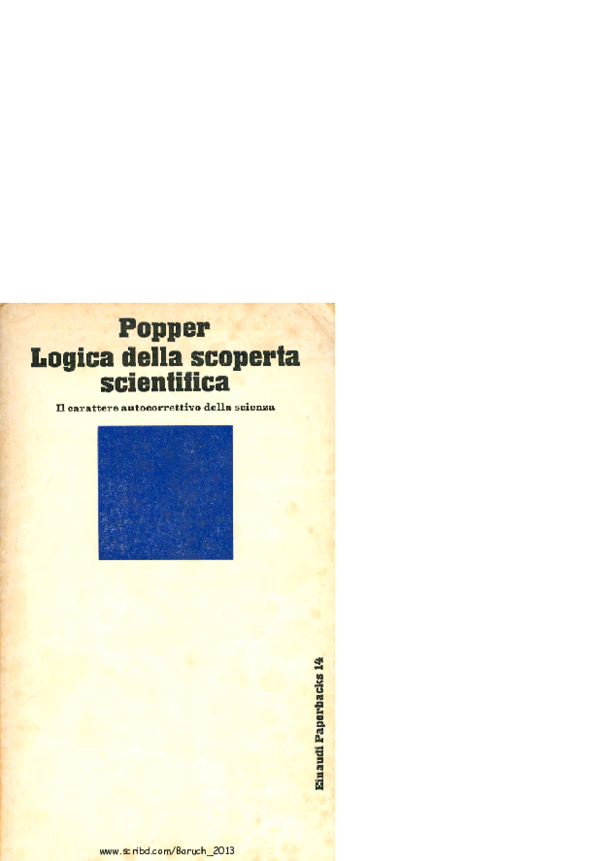 (PDF) Karl Popper Logica della scoperta scientifica