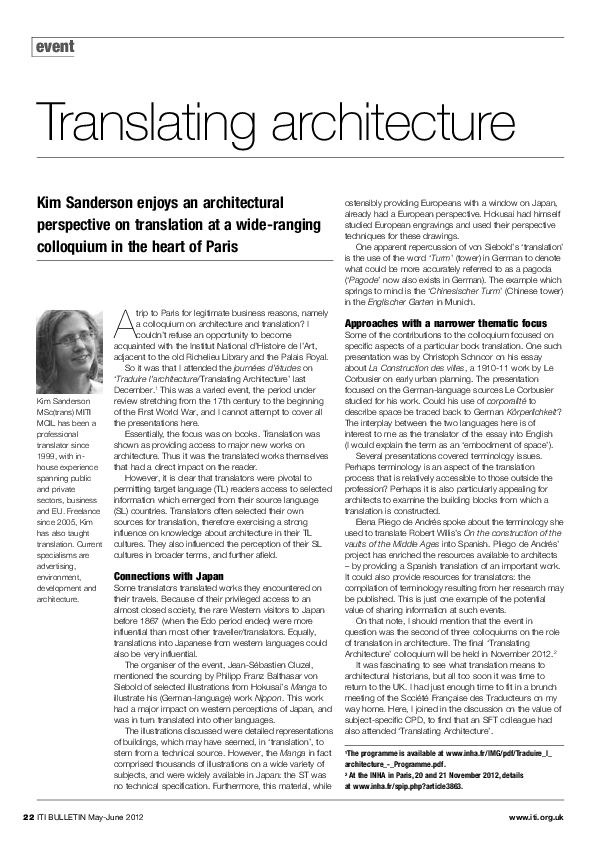 (PDF) Translating architecture
