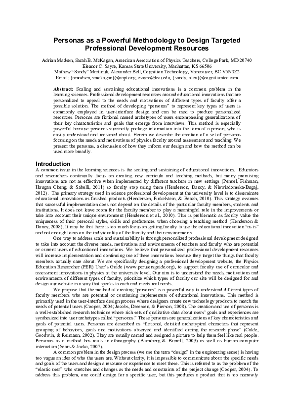 (PDF) Personas as a Powerful Methodology to Design Targeted ...