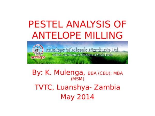 (PPT) PESTEL ANALYSIS OF ANTELOPE MILLING