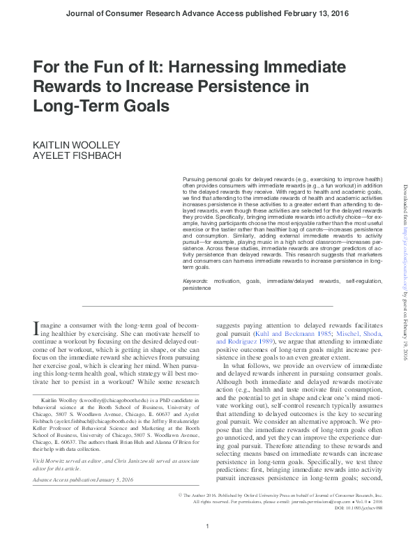 (PDF) For the Fun of It: Harnessing Immediate Rewards to Increase ...
