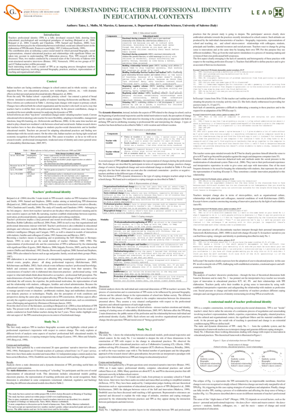(PDF) Understanding teacher professional identity in educational contexts