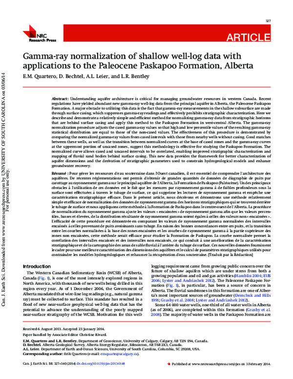(PDF) Gamma-ray normalization of shallow well-log data with ...
