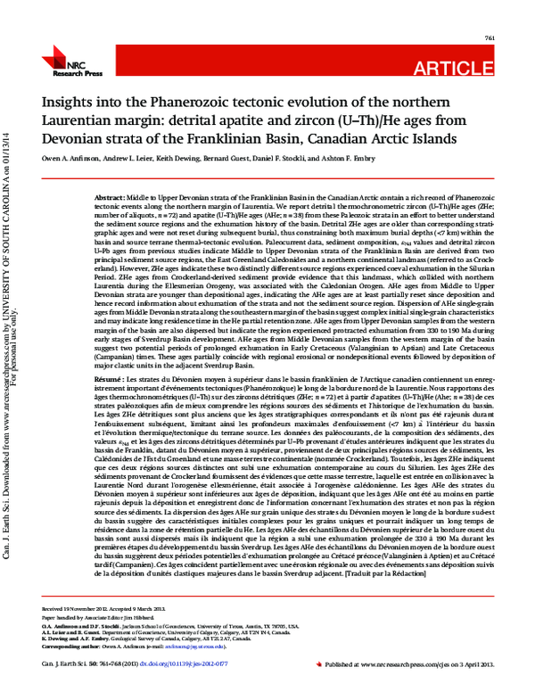 (PDF) Thermal history of the northern Laurentian margin: apatite and ...