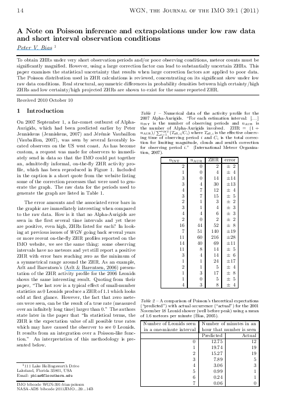 (PDF) A Note on Poisson inference and extrapolations under low raw data ...