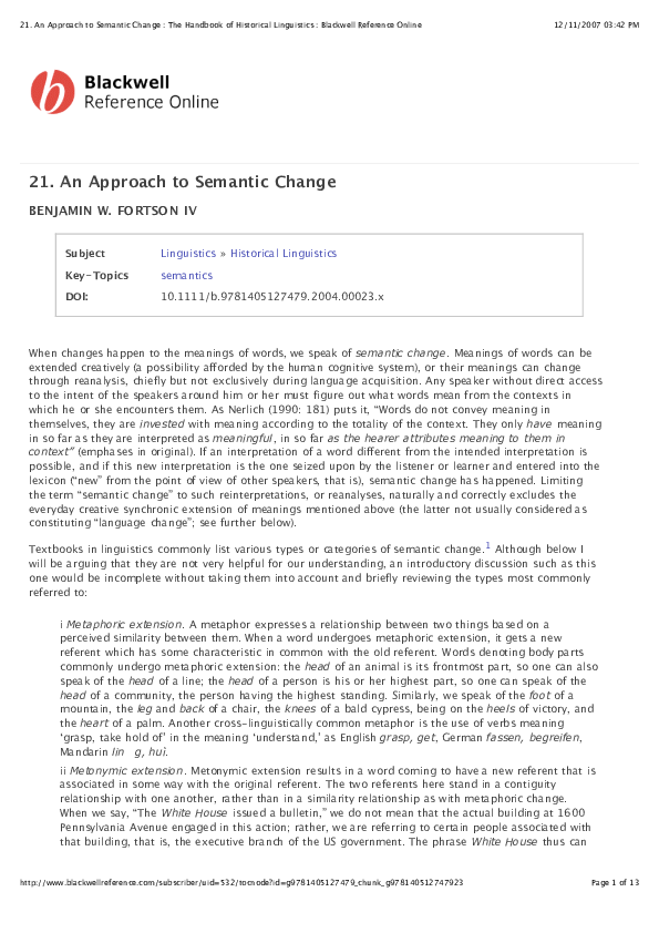 (PDF) 21. An Approach to Semantic Change