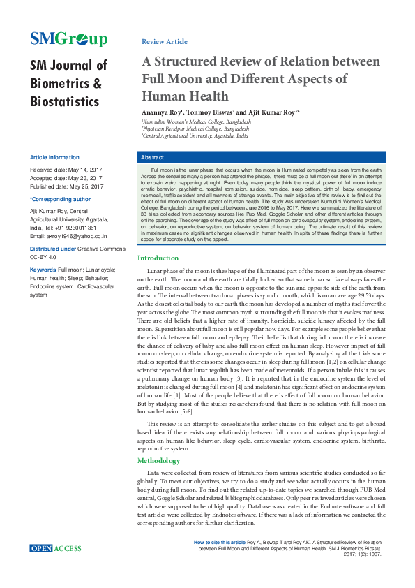(PDF) SM Journal of Biometrics & Biostatistics Gr up SM