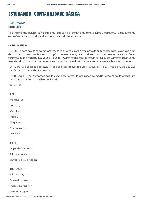 (PDF) ESTUDANDO: CONTABILIDADE BÁSICA