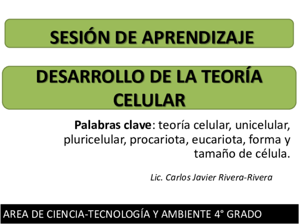 (PDF) DESARROLLO DE LA TEORÍA CELULAR AREA DE CIENCIA-TECNOLOGÍA Y ...