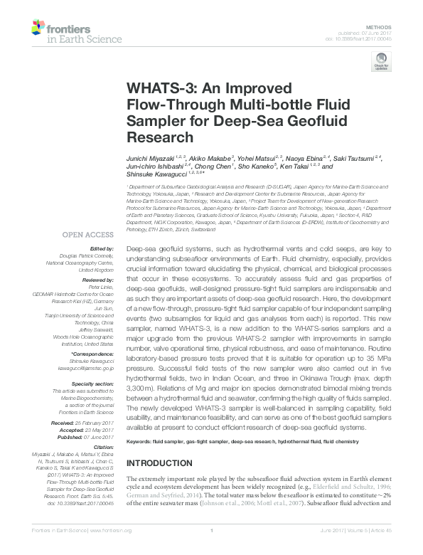 WHATS-3: An Improved Flow-Through Multi-bottle Fluid Sampler for Deep ...