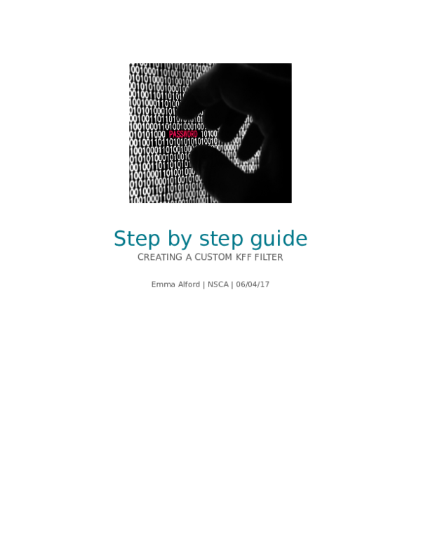 (DOC) Step by step guide to creating a custom Known File Filter using FTKv6