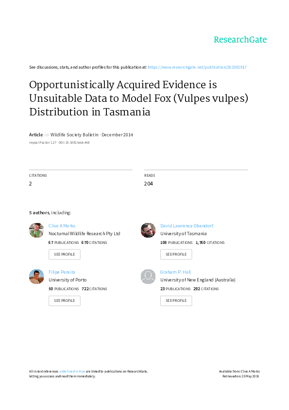 (PDF) Opportunistically Acquired Evidence is Unsuitable Data to Model ...