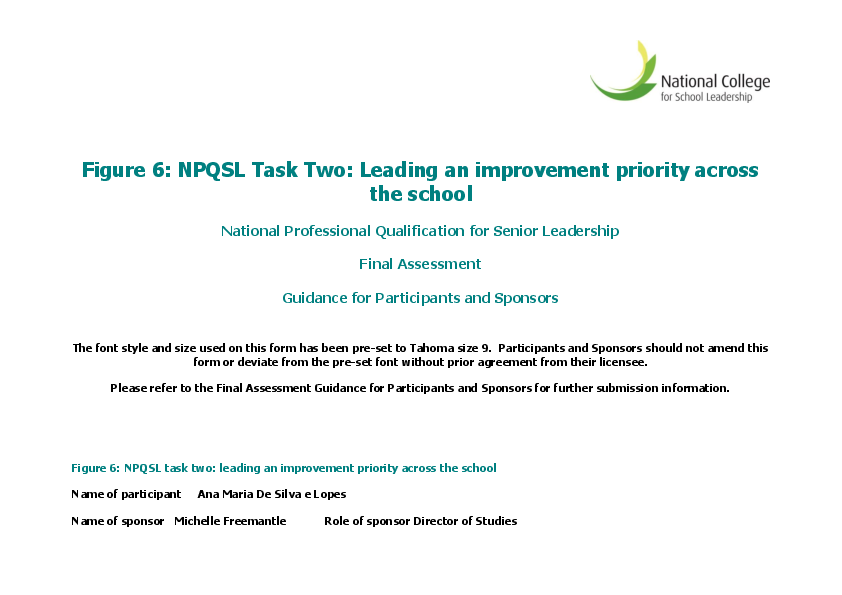 (DOC) Figure 6: NPQSL Task Two: Leading an improvement priority across ...